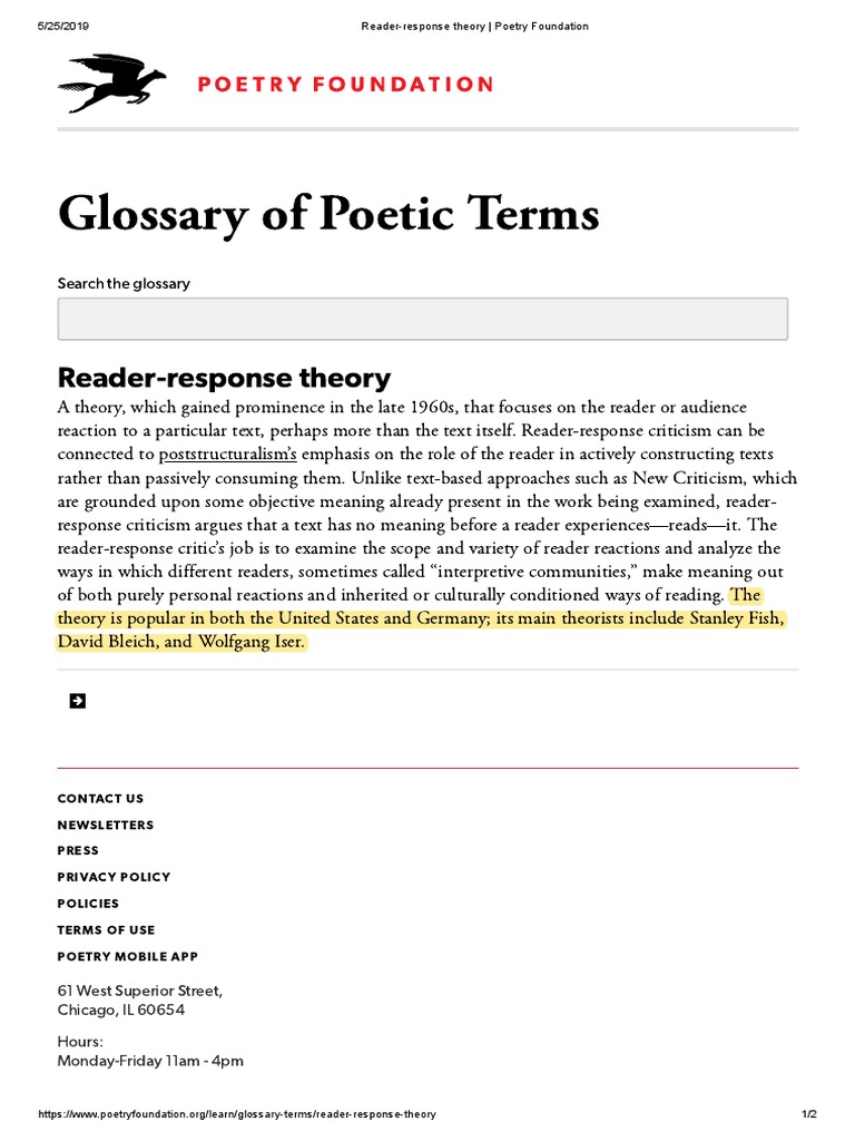 Reader-Response Theory - Poetry Foundation | PDF | Social Science