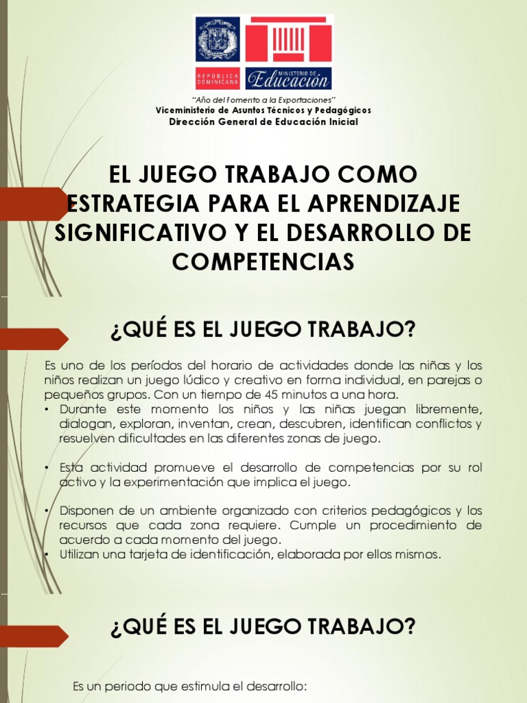 Juego-Trabajo en Educación Inicial | PDF | Planificación | Evaluación