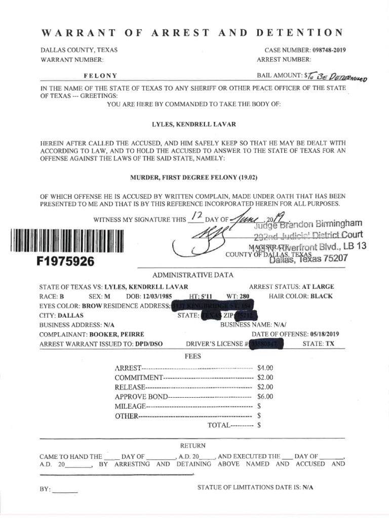 Affidavit For Arrest Warrant | PDF