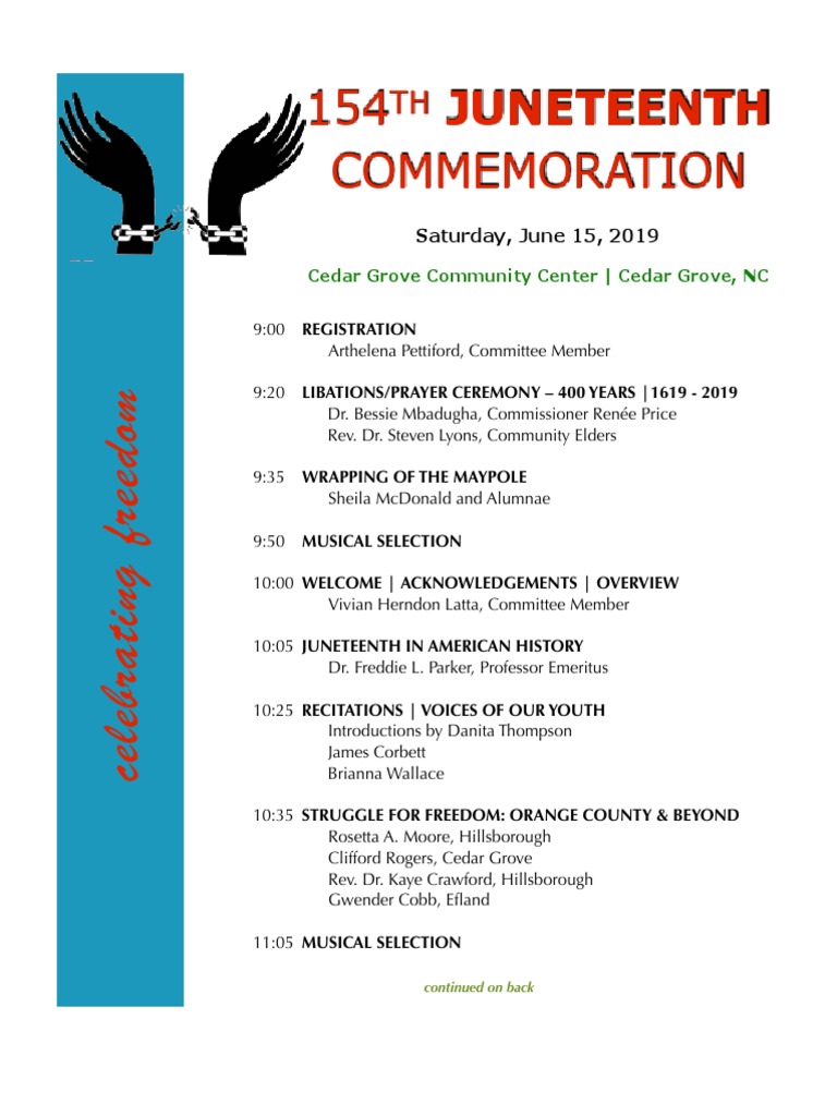 Juneteenth Program | PDF | African Diaspora | Slavery