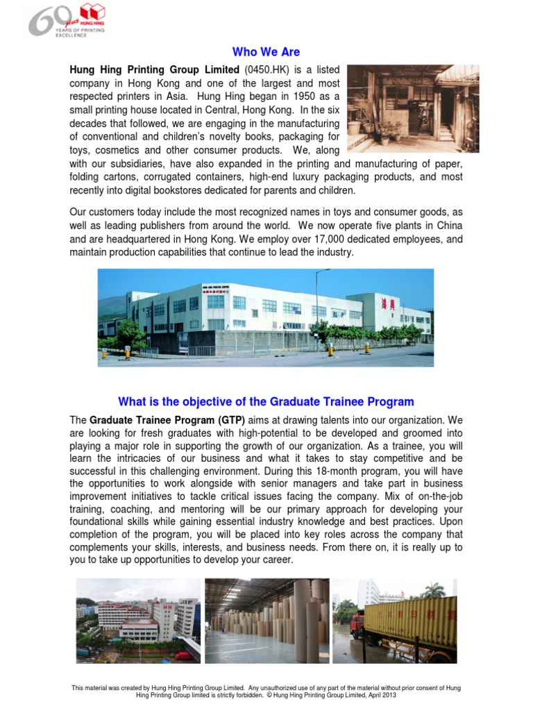 Graduate Trainee Program Brochure (2013) | PDF | Hong Kong | Behavior ...