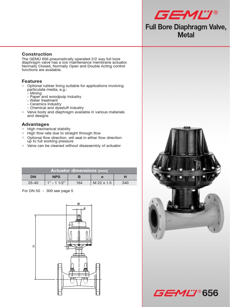Catalogo Tecnico Valvula y Actuador GEMU 656 | PDF | Valve | Actuator