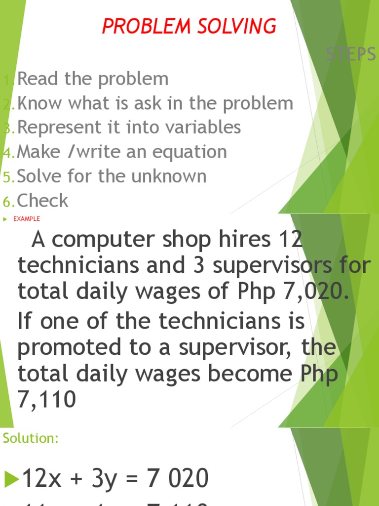 Problem Solving Steps & Example | PDF