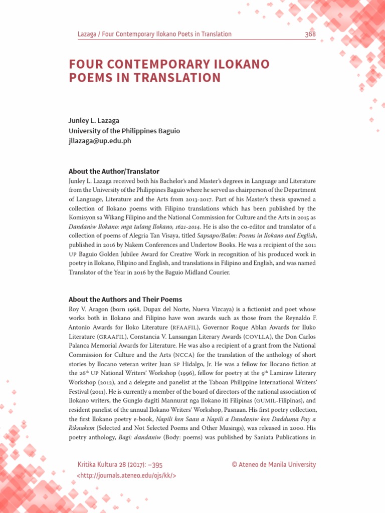Four Contemporary Poems in Translation | PDF | Translations