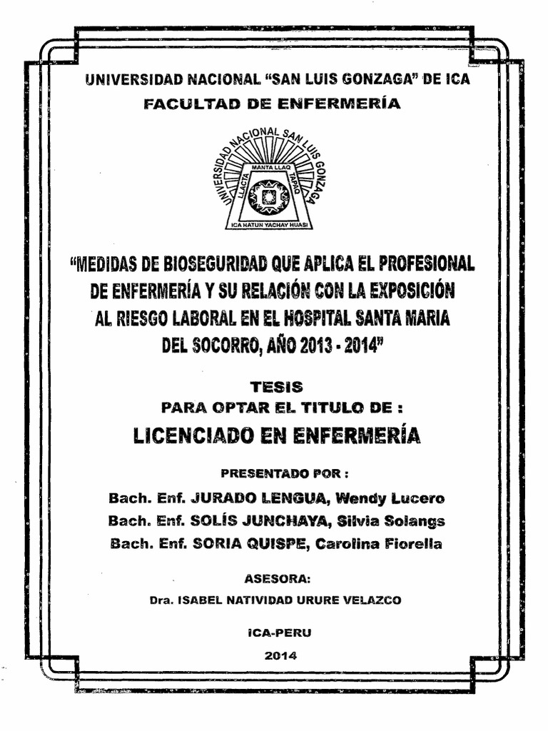 500.100.0000014 Tesis Local | PDF | Enfermería | Análisis de variación