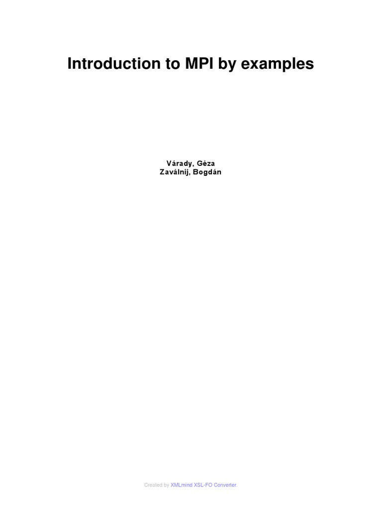 MPI | PDF | Parallel Computing | Numerical Analysis