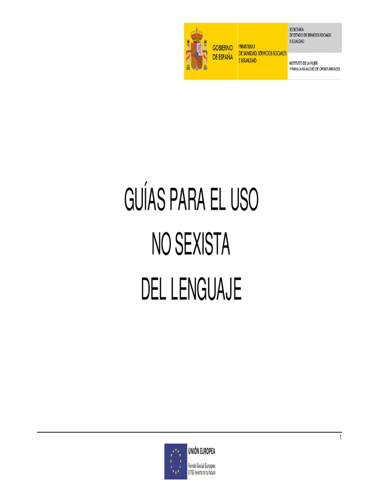 Guía para El Lenguaje No Sexista | PDF | Sexismo | Igualdad social