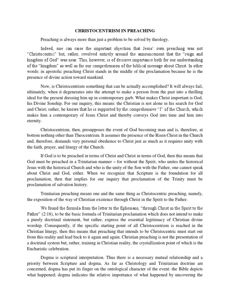 Christocentrism in Preaching | PDF | God The Father | Christology