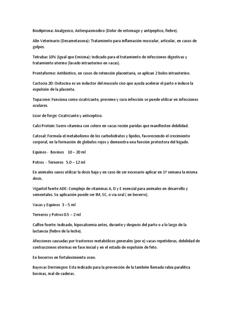 Biodipirona | PDF | Ántrax | Vacas