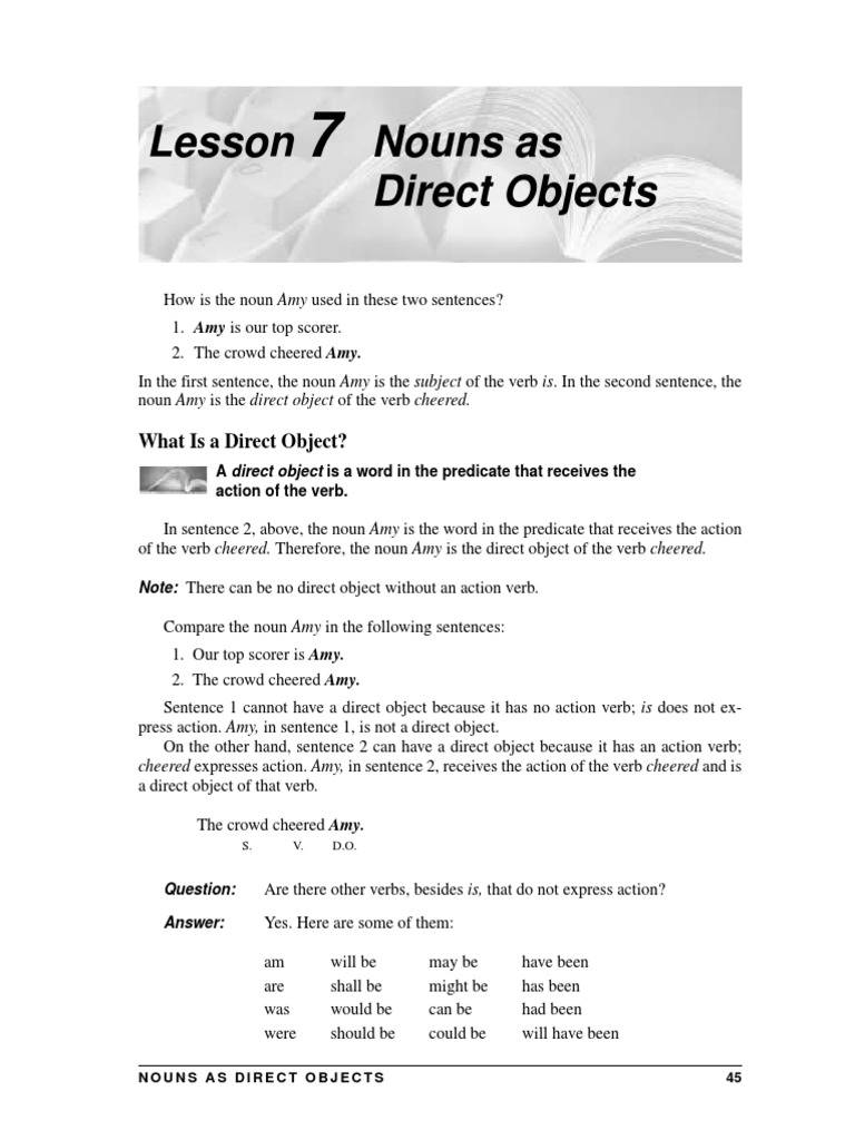 Nouns As Direct and Indirect Objects | PDF | Verb | Object (Grammar)