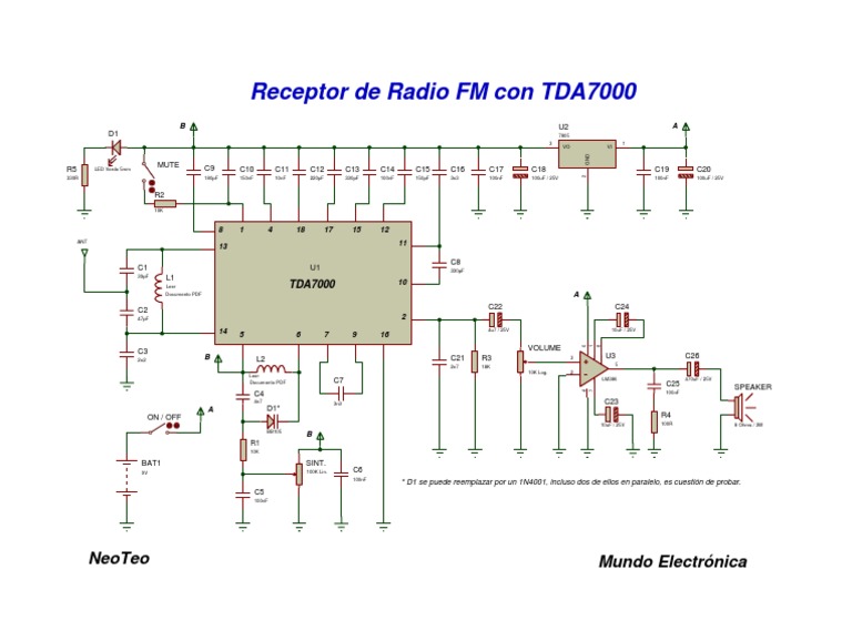 Receptor de Radio FM Con Tda7000: Neoteo Mundo Electrónica | PDF