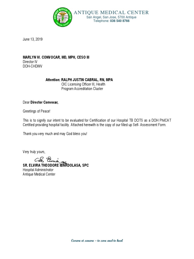 Letter For TB DOTS | PDF