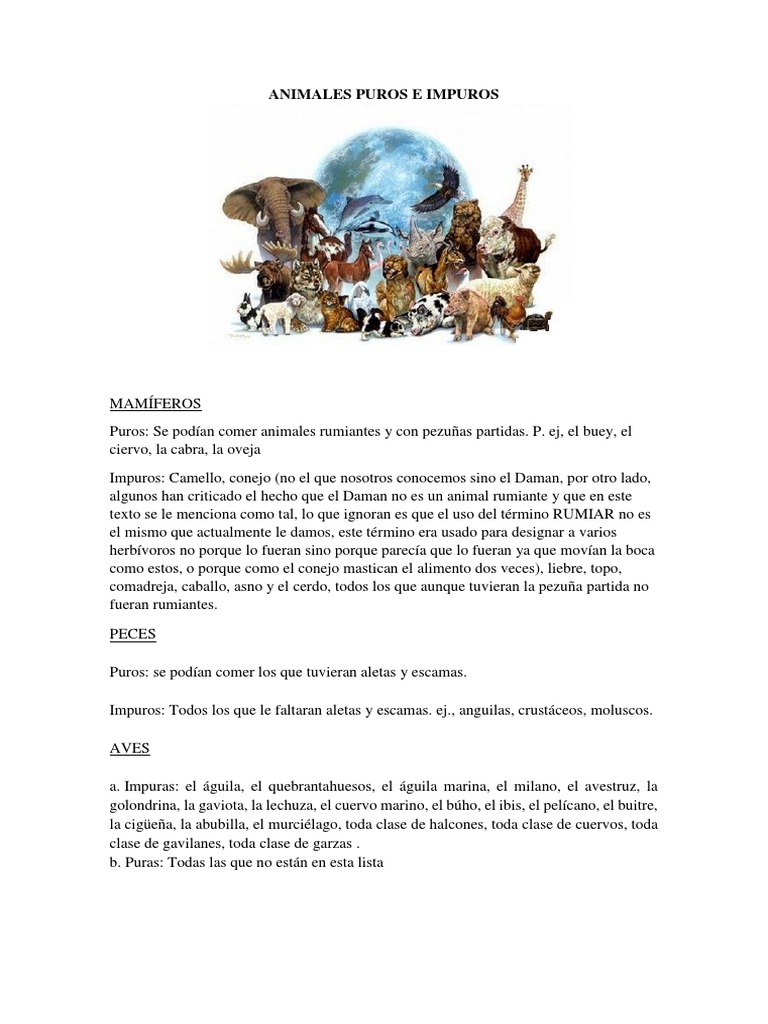 Animales Puros e Impuros | PDF