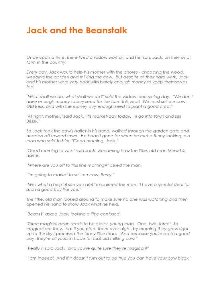 Jack and The Beanstalk | PDF