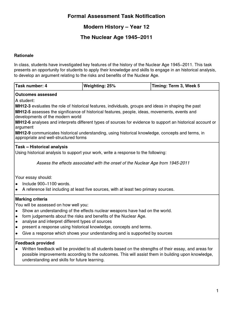 History Stage 6 Assessment 2 | PDF | Educational Assessment | Learning
