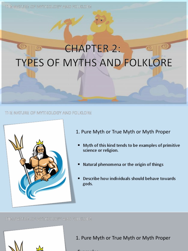 Types of Myths and Folklore Explained | PDF | Greek Mythology | Fable