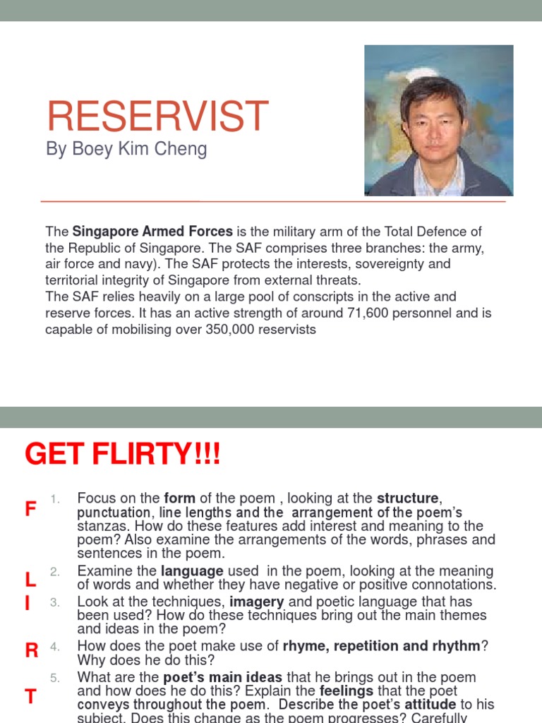 Reservist: by Boey Kim Cheng | PDF | Poetry