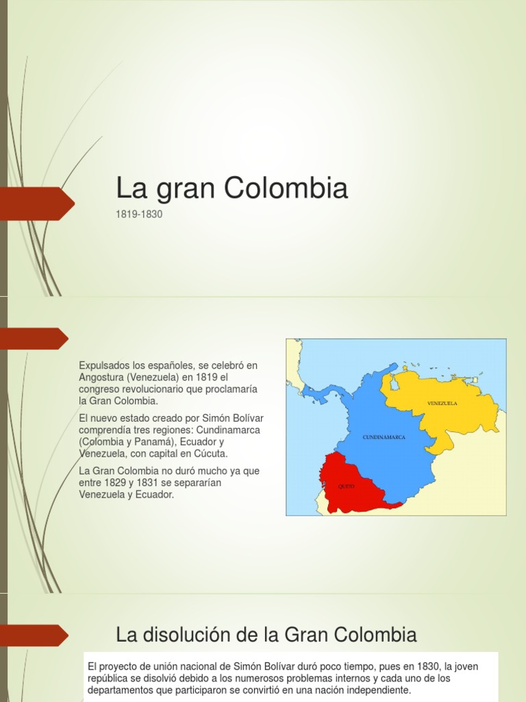 La Gran Colombia | PDF | Formas de gobierno | Gobierno