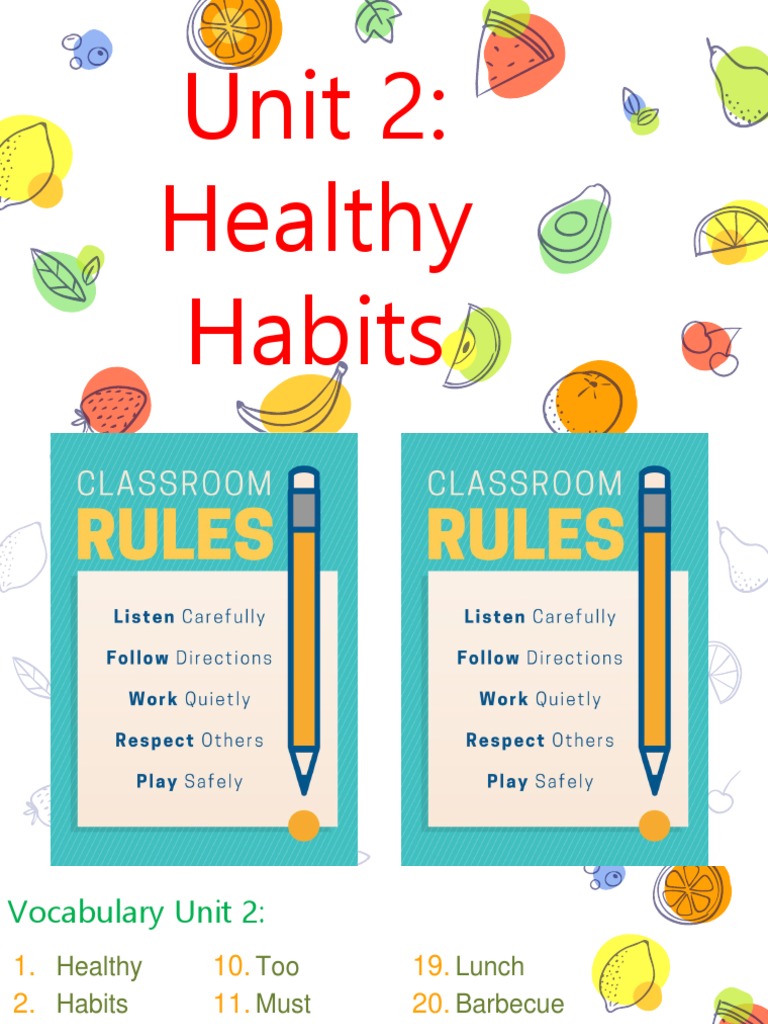 Healthy Habits Vocabulary and Activities | PDF | Reading Comprehension ...