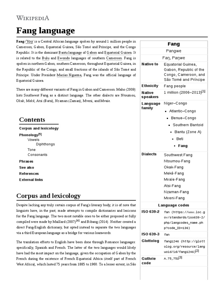 Fang Language | PDF | Human Voice | Oral Communication