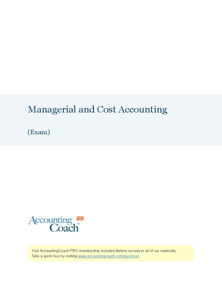 Managerial and Cost Accounting Exam Sakkkkmple | PDF | Cost ...