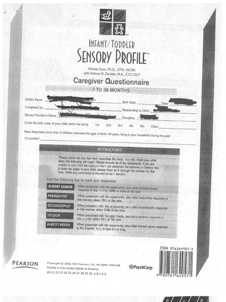 Sensory Profile Example | PDF
