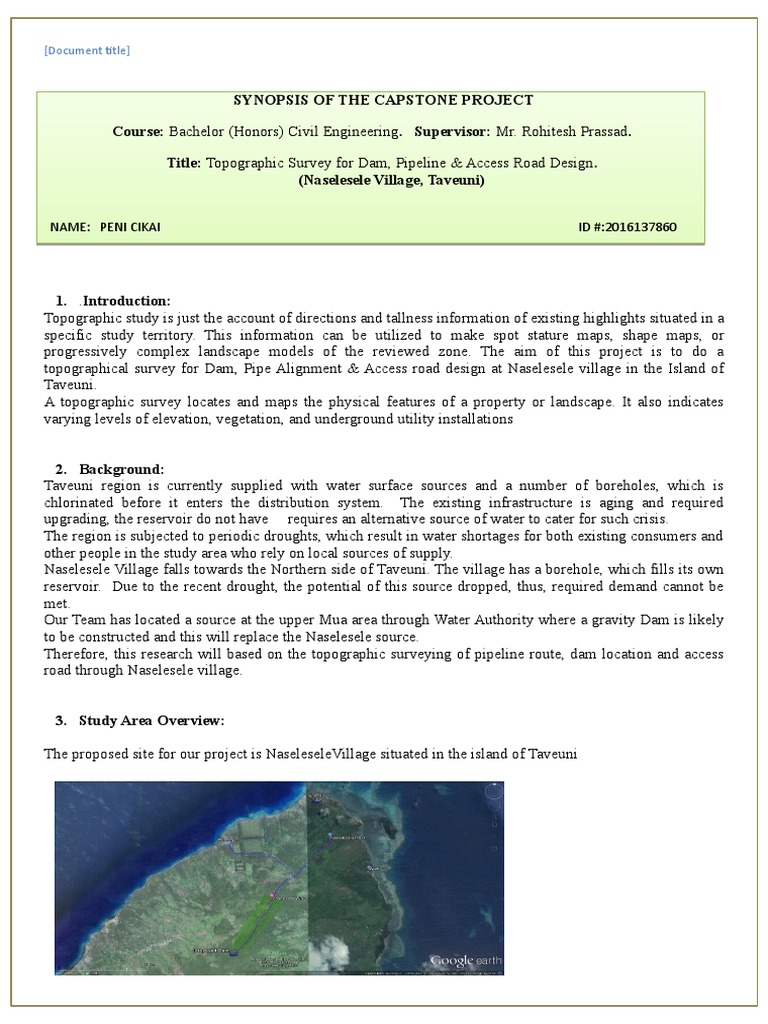 Capstone Project Synopsis PEB 801 | PDF | Topography | Dam