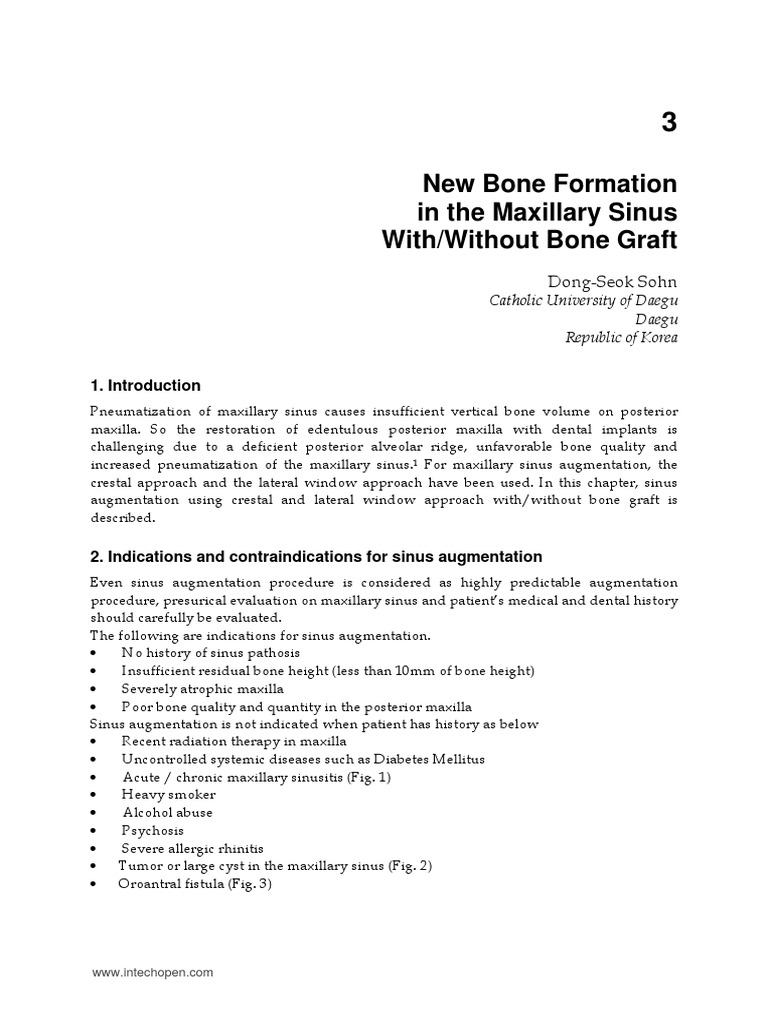 New Bone Formation in The Maxillary Sinus With/Without Bone Graft | PDF ...