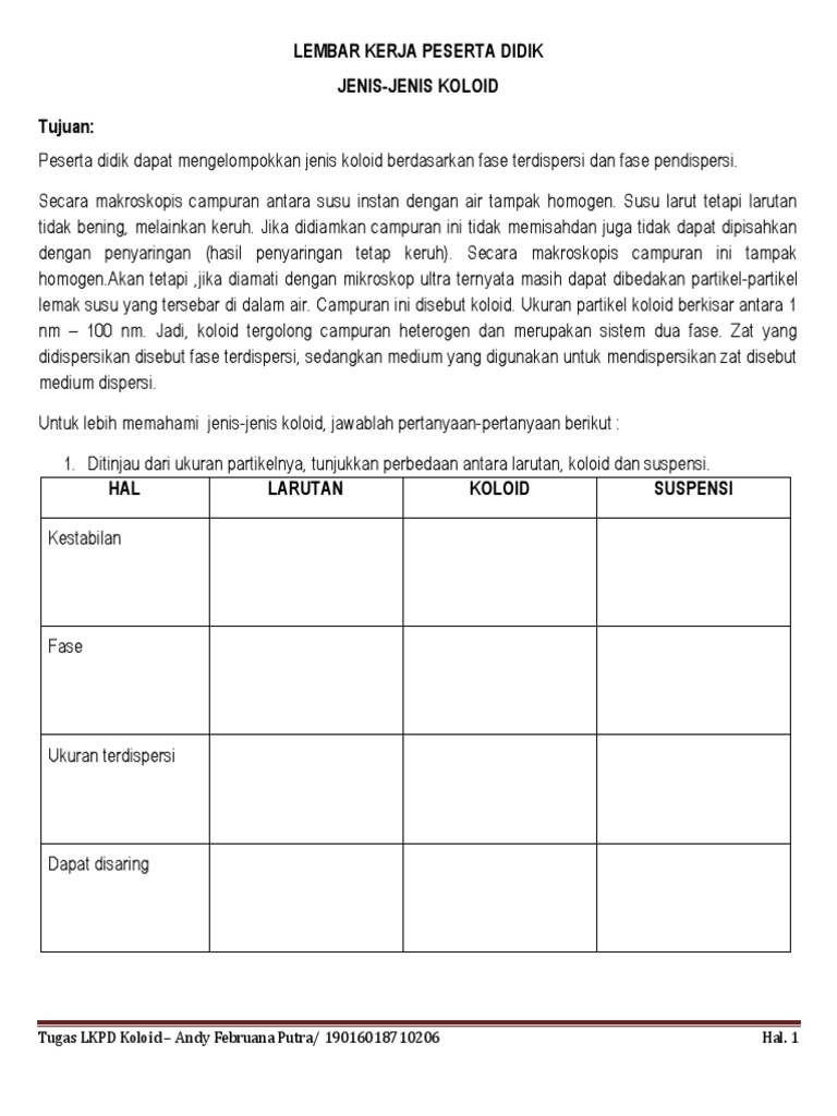 Tugas Lembar Kerja Peserta Didik (LKPD) - Andy Februana Putra | PDF