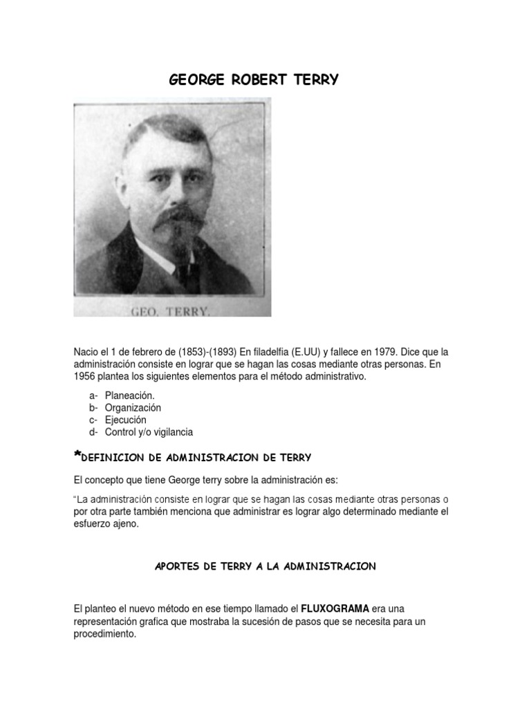George Terry Fundamentos. | PDF | Planificación | Cognición