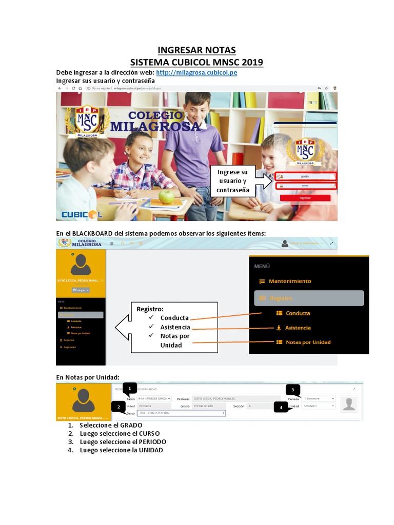 Ingreso de Notas - Cubicol | PDF