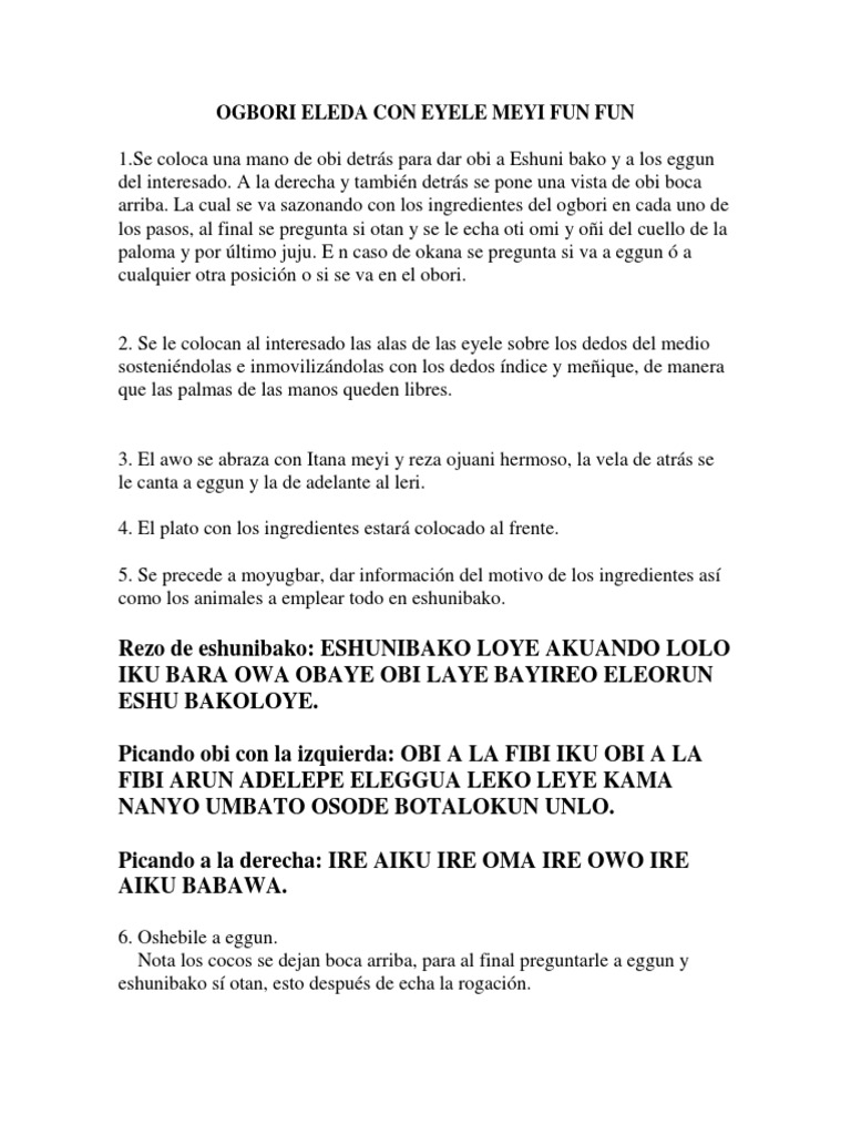 Obori Eleda Con Eyele Meyi Fun Fun | PDF | Extremidades (anatomía ...