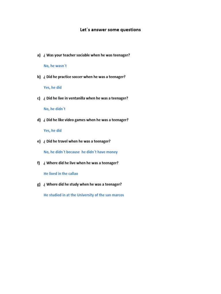 Let S Answer Some Questions: No, He Wasn T | PDF