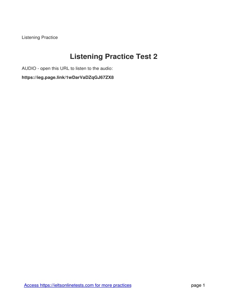 Listening Practice Test 2 | PDF | Teaching Method | Tutor