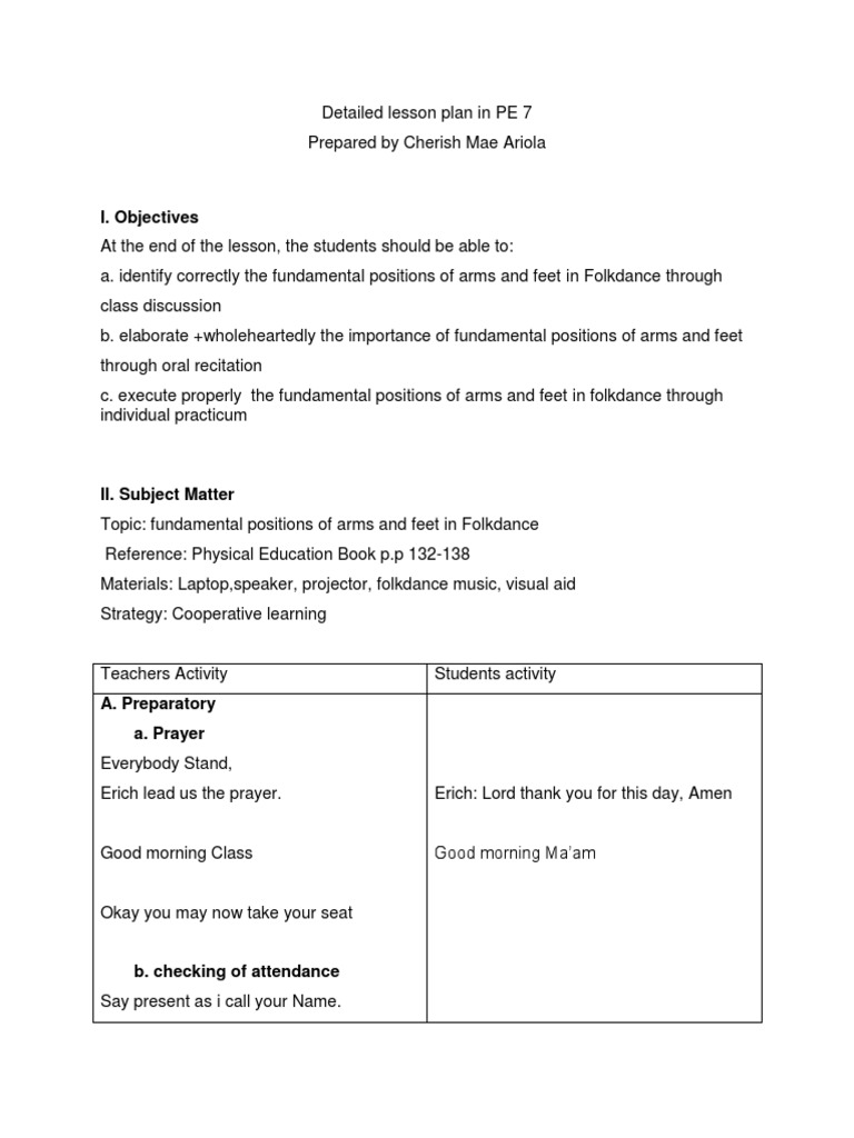 Pe 1 Fundamental Positions | PDF | Dances