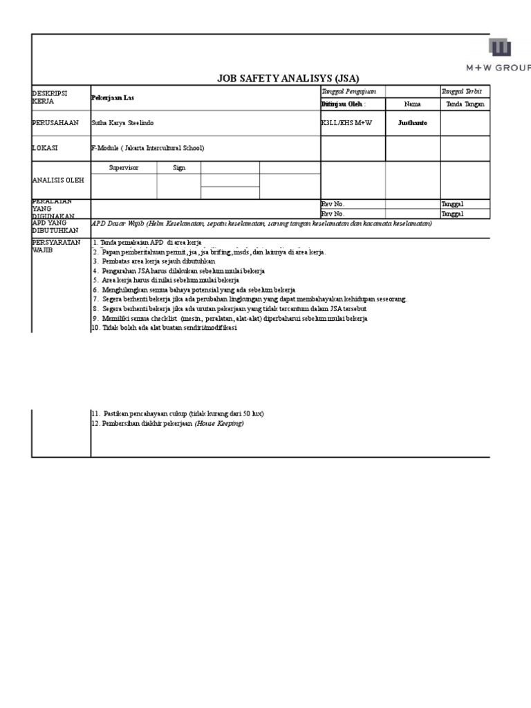 Jsa - Welding Work | PDF