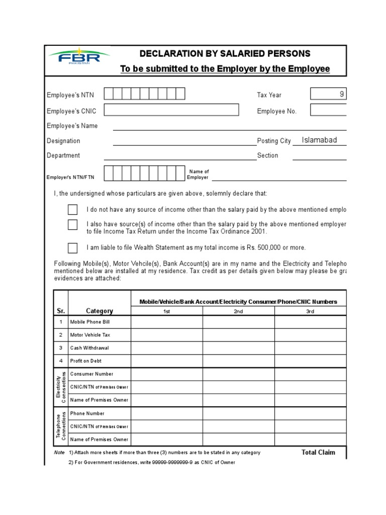 Declare Salary Income | PDF | Employment | Government Finances