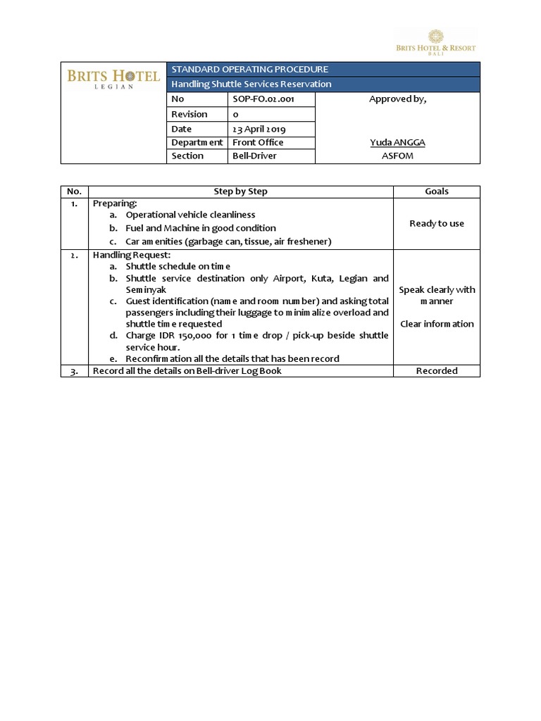 Handling Shuttle Services Reservation | PDF | Transport | Vehicles