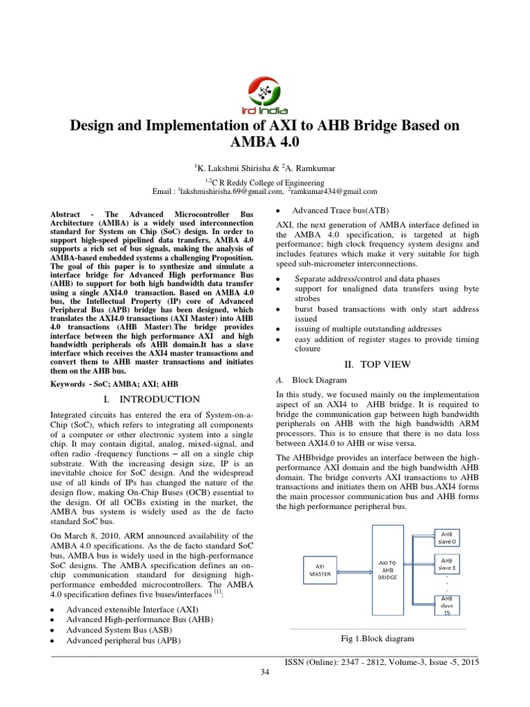 AXI To AHB Bridge | Download Free PDF | System On A Chip | Digital ...