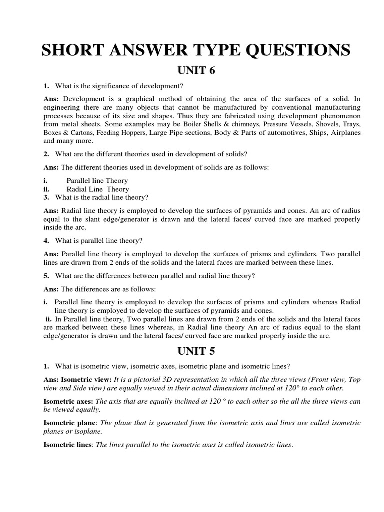 Engineering Drawing All 2marks Questions | PDF | Geometry | Infographics