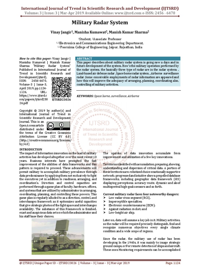 Military Radar System | PDF | Missile Types | Military Technology