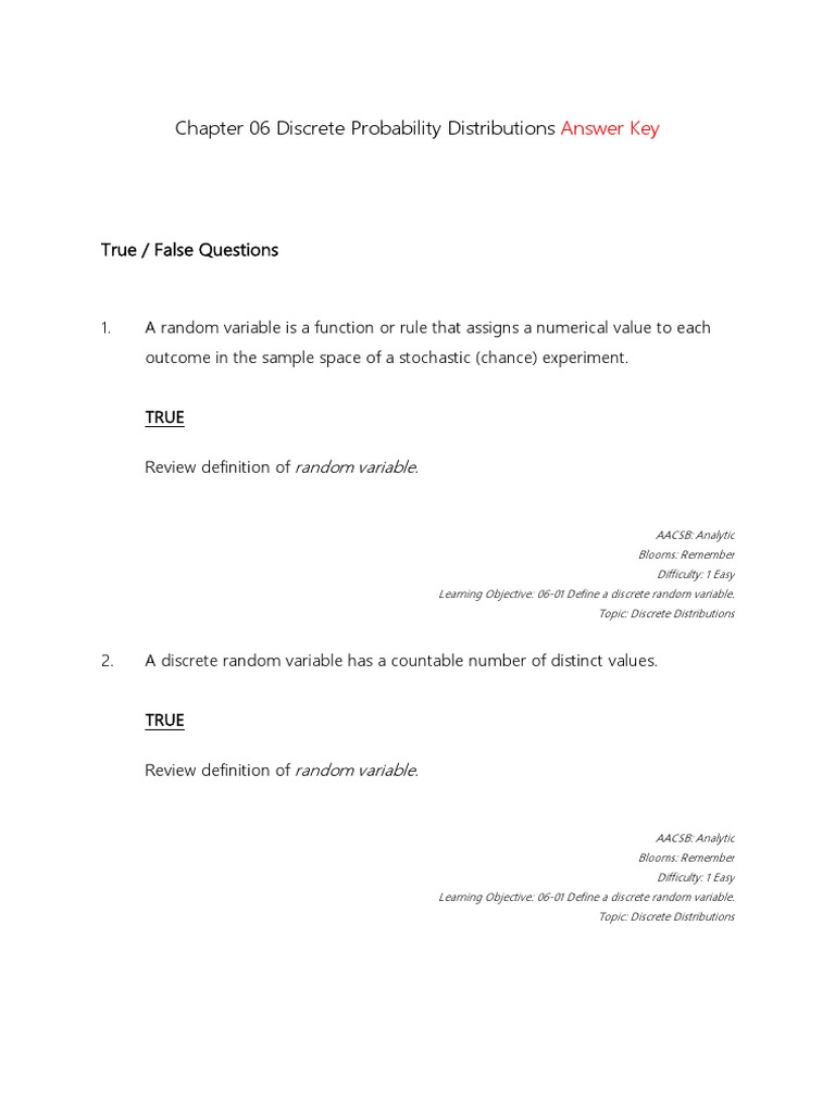 Discrete Probability Distributions Overview | PDF | Probability ...