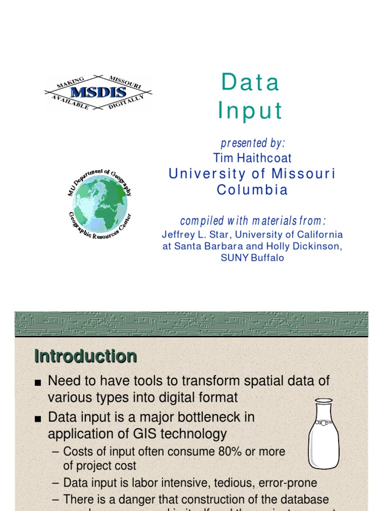 Reducing the Bottlenecks of Data Input in Geographic Information Systems | PDF | Geographic ...