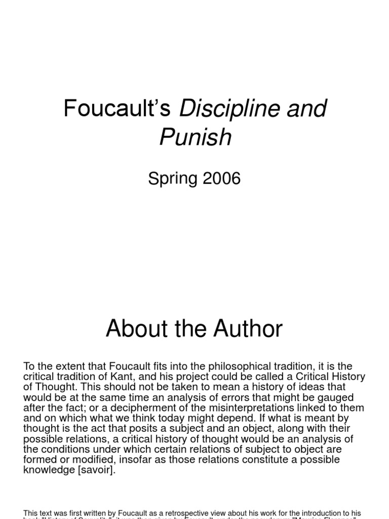 Foucault's Analysis of Discipline and Punishment | PDF | Prison ...