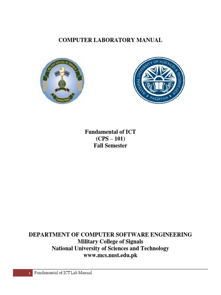 Computer Laboratory Manual: Fundamental of ICT Lab Manual | Download ...
