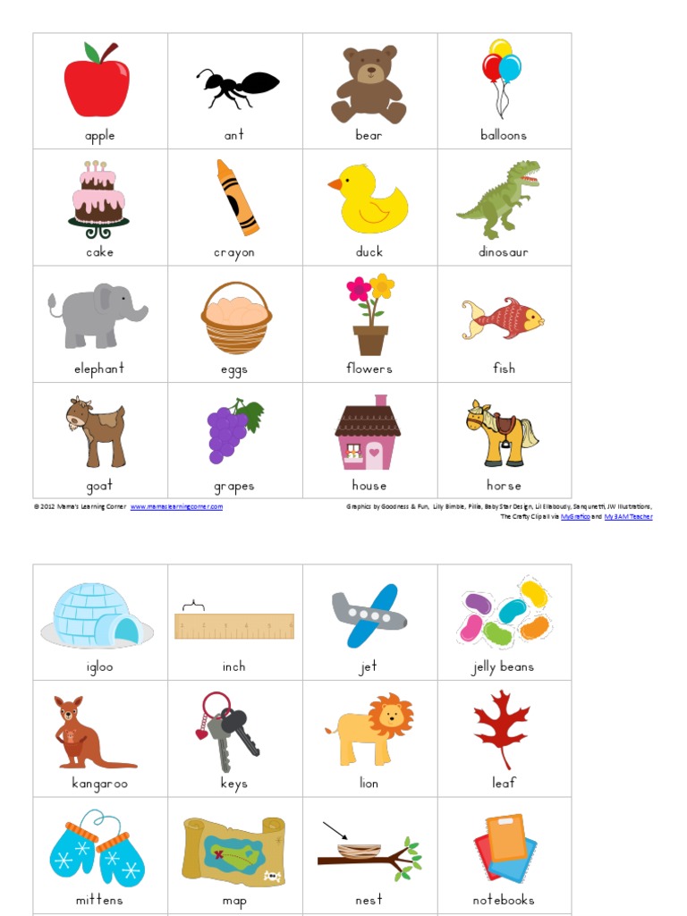 Beginning Sounds Match Cards | PDF | Nature