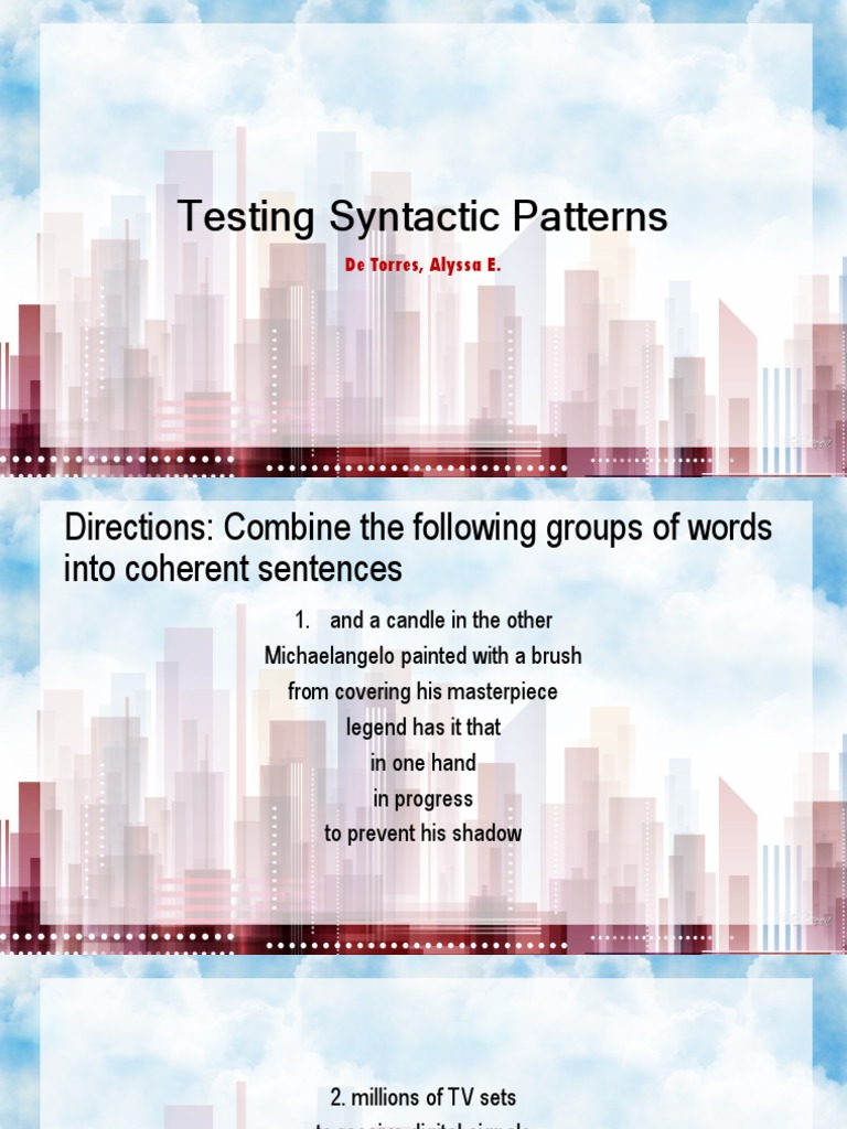 Testing Syntactic Patterns - langLitAss | PDF