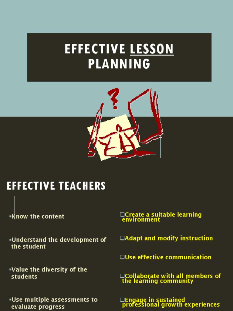 Effective Lesson Planning: Key Components and Characteristics of High ...