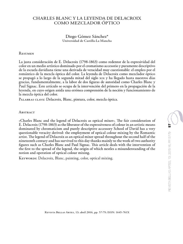 Delacroix y El Color | PDF | Color | Pinturas