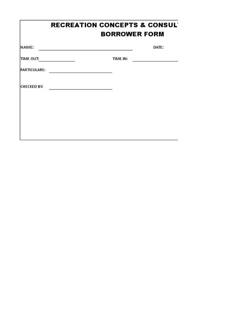 Borrower Form | PDF